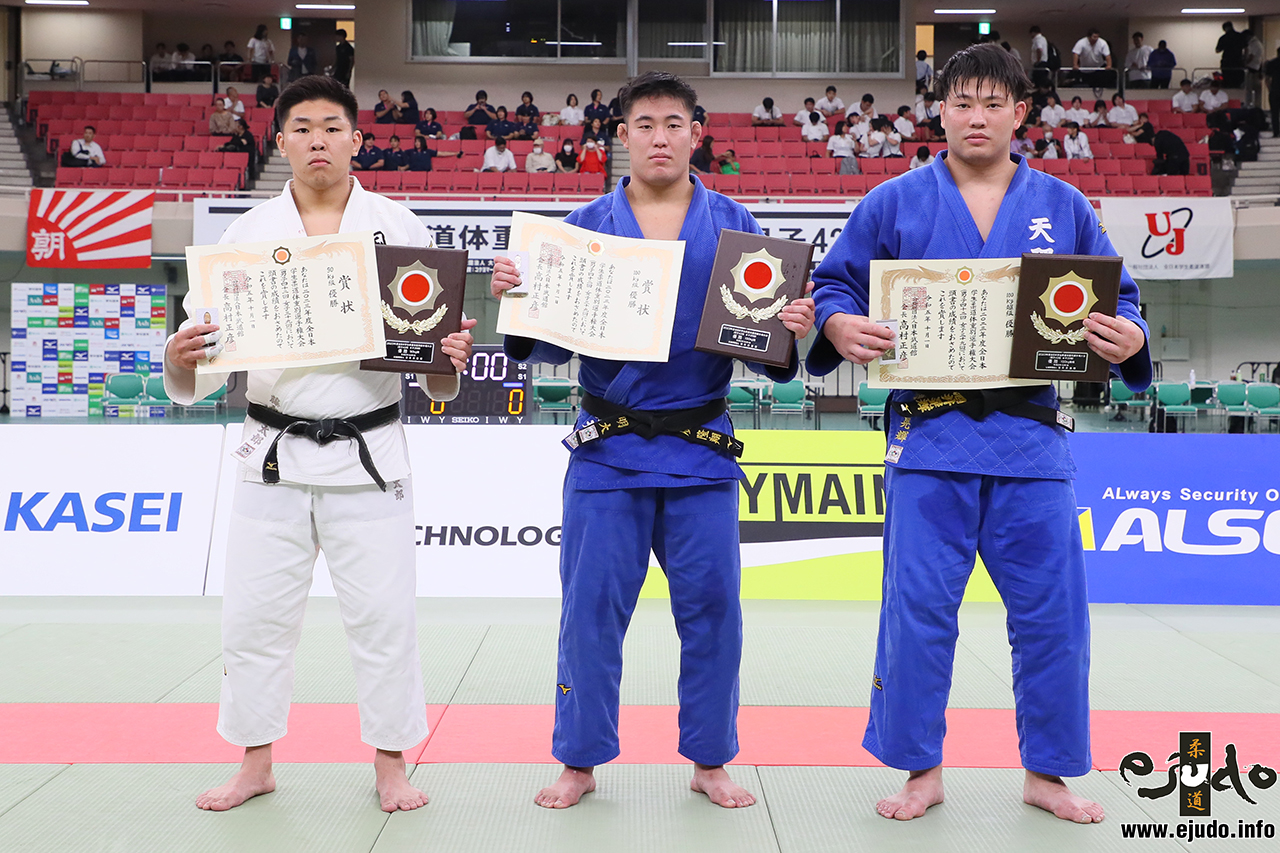 成績上位者一覧／2023年全日本学生柔道体重別選手権大会(男子42回) | eJudo